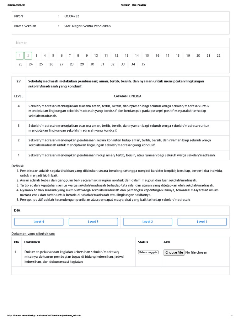 Penilaian - Sispena 2020 Butir 27 | PDF
