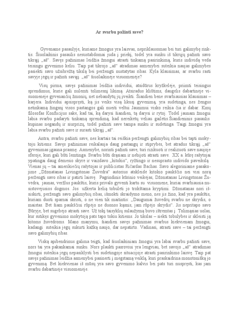 Rašinio Pavyzdys | PDF