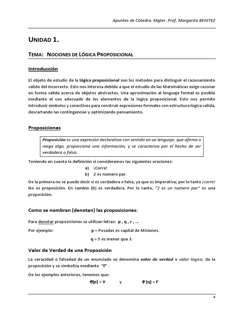 Introducción a la Lógica Proposicional | PDF