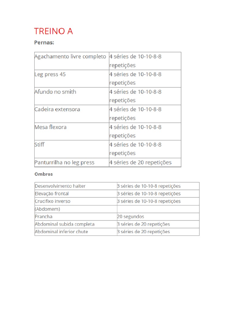 Ficha Treino Feminina | PDF