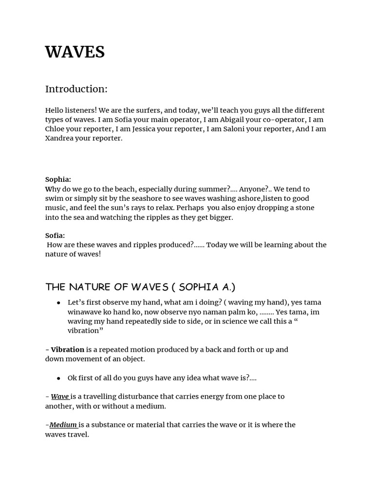 WAVES (Science) | PDF