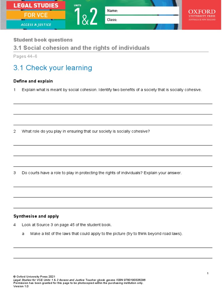 LEGAL12 Chapter3 Student Book Questions | PDF