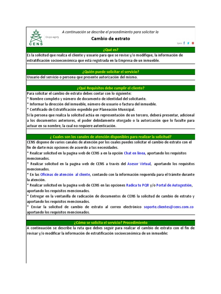 Procedimiento Cambio de Estrato | PDF | Tecnologías de la información | Internet