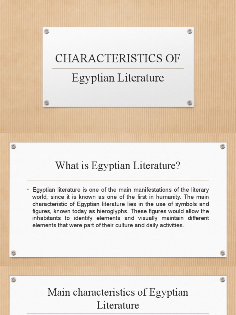 Characteristics of Egyptian Literature | PDF | Ancient Egypt | Poetry