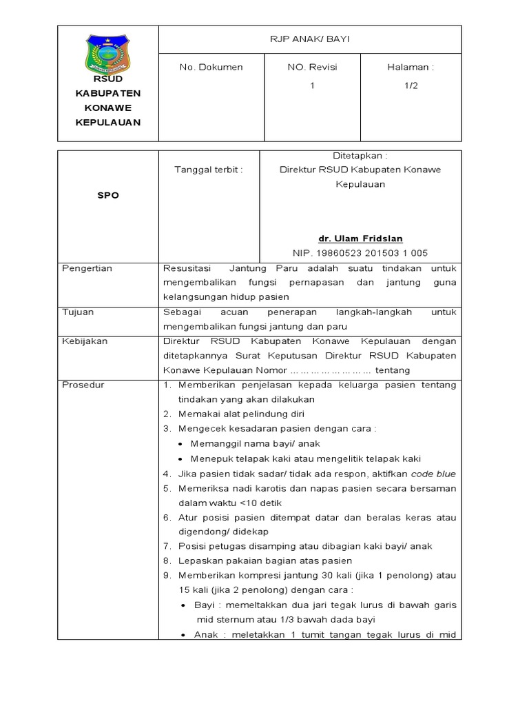 Spo RJP Bayi Dan Anak | PDF