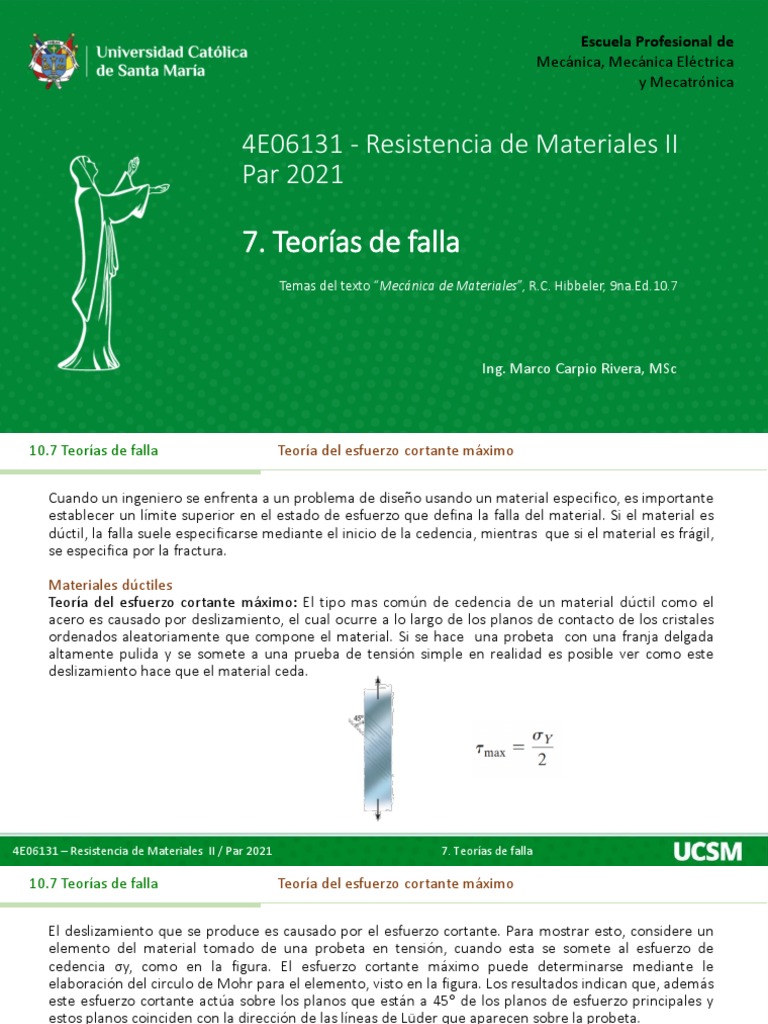 Teorias de Falla (Deformación Plana) | PDF | Resistencia de materiales ...