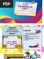 Cot Fil 5 Q3 Opinyon Katotohanan | PDF