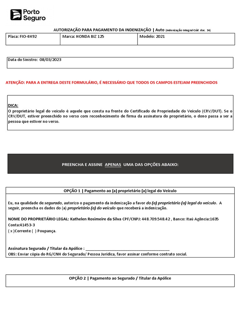 Formulário Seguro | PDF