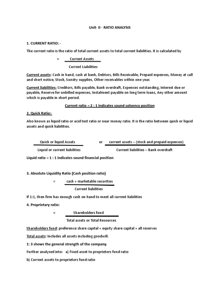 Unit 2 Ratio Analysis Problems | PDF | Equity (Finance) | Working Capital