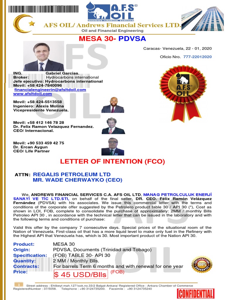 MESA 30-: AFS OIL/ Andrews Financial Services LTD | PDF | Petroleum ...