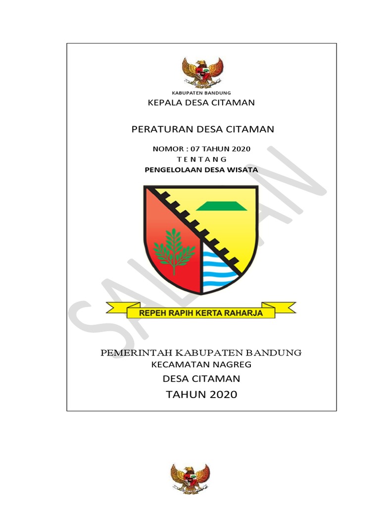 Pengelolaan Desa Wisata Citaman | PDF