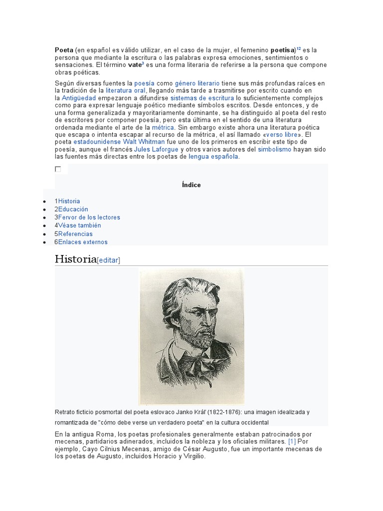 Poeta | PDF | Poetas | Las artes