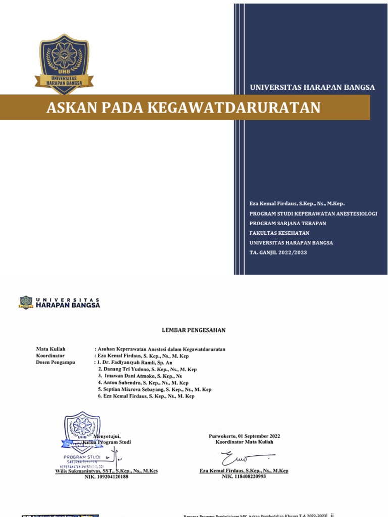 RPP ASKAN Pada Kegawatdaruratan T.A 2022-2023 | PDF