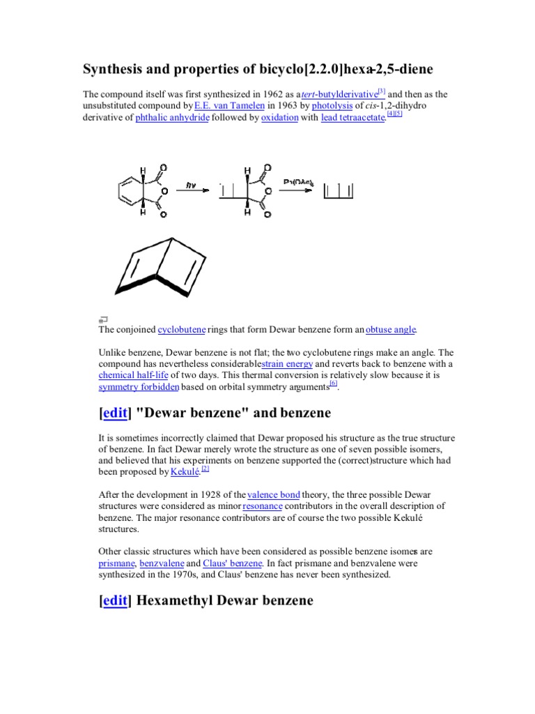 Dewar and Kekulé Structures of Benzene | PDF | Organic Compounds ...