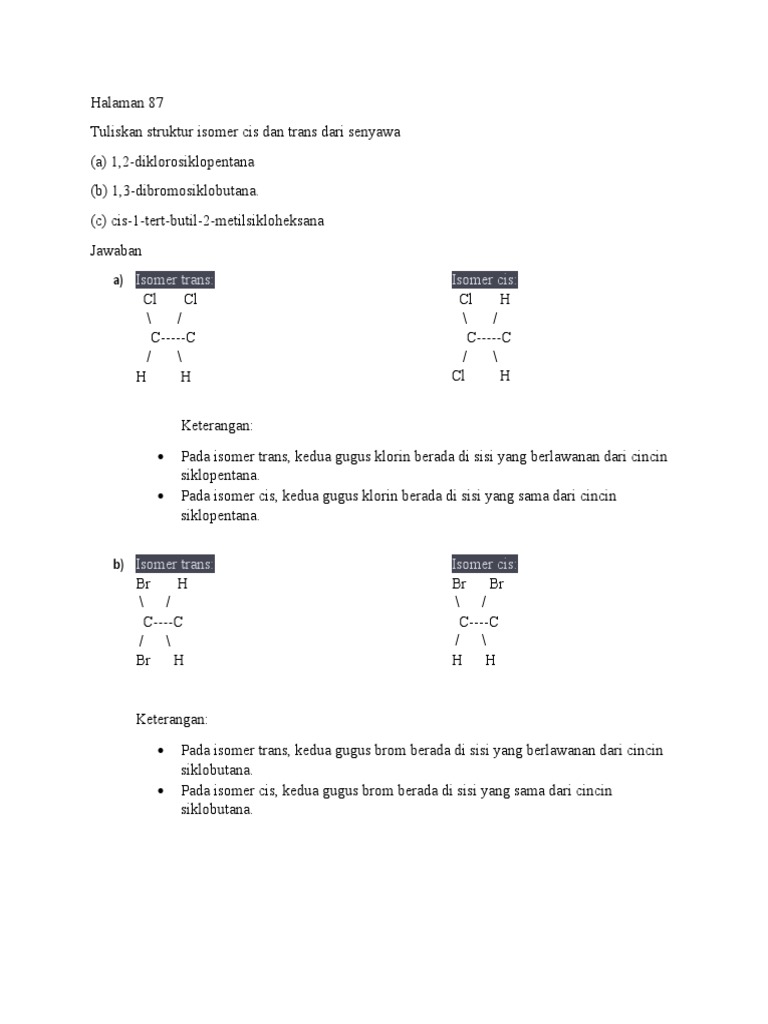 Isomer Cis dan Trans Senyawa Siklik | PDF