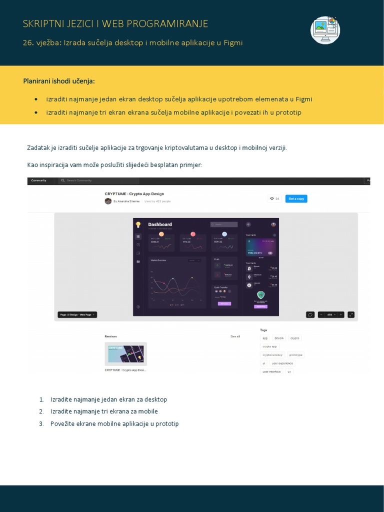 Vježba Izrada Sučelja Desktop I Mobilne Aplikacije U Figmi | PDF