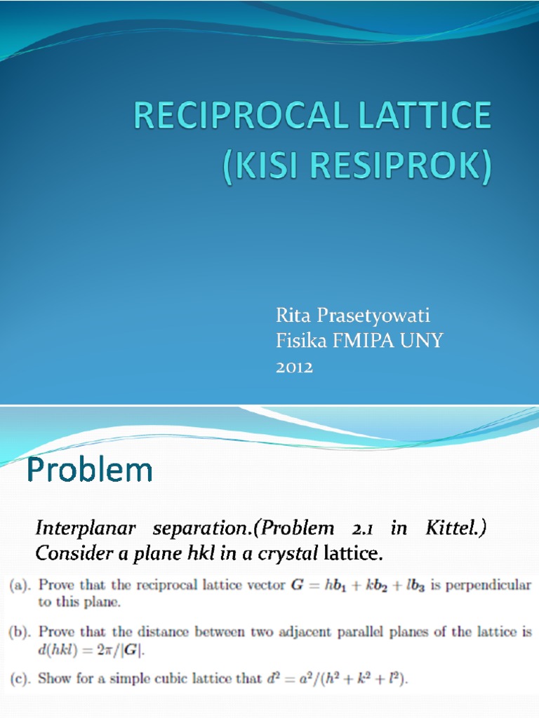 Reciprocal Lattice | PDF
