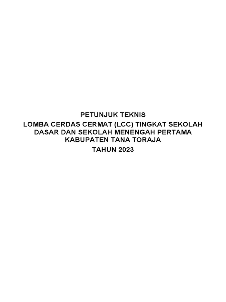 Juknis LCC 2023 | PDF