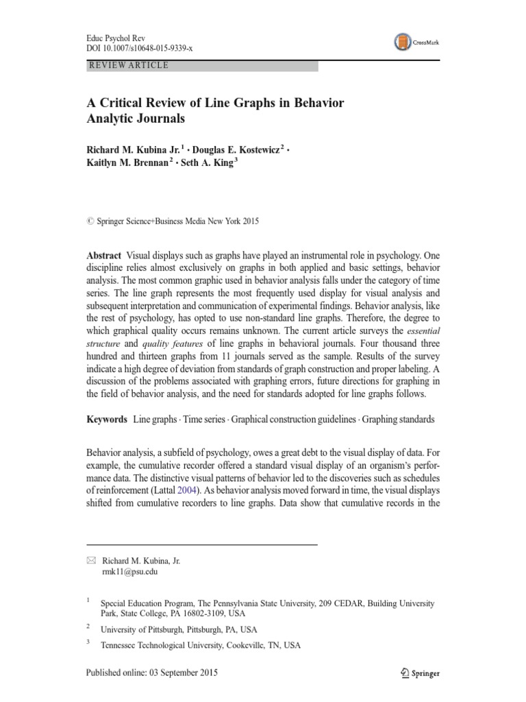 A Critical Review of Line Graphs in Behavior Analytic Journals | PDF ...