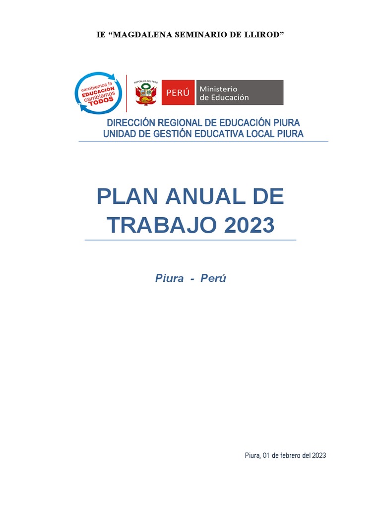 PLAN ANUAL 2023 Magdalena | PDF | Enseñando | Plan de estudios