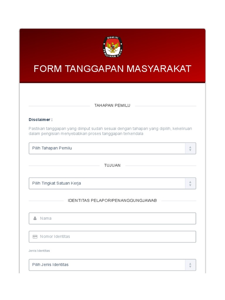 Formulir Tanggapan Pemilu | PDF