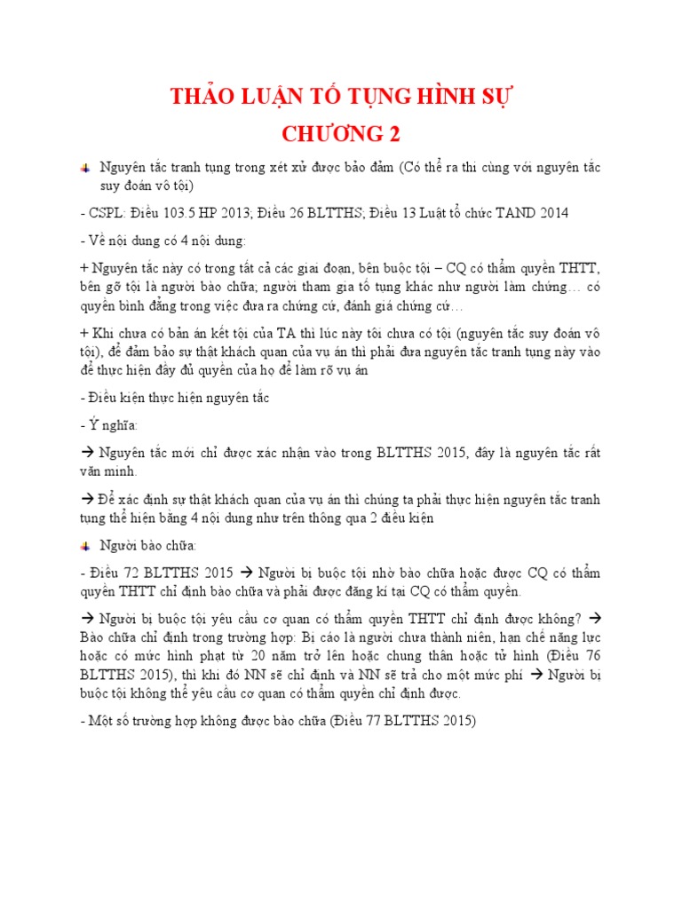 Thảo luận TTHS | PDF