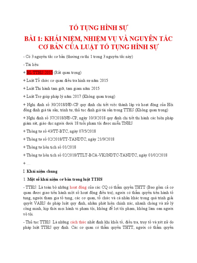 Bài giảng lý thuyết TTHS | PDF