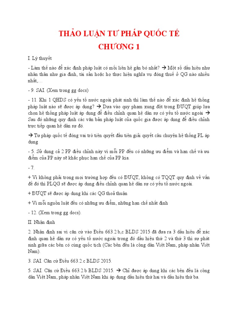 Thảo luận TPQT | PDF