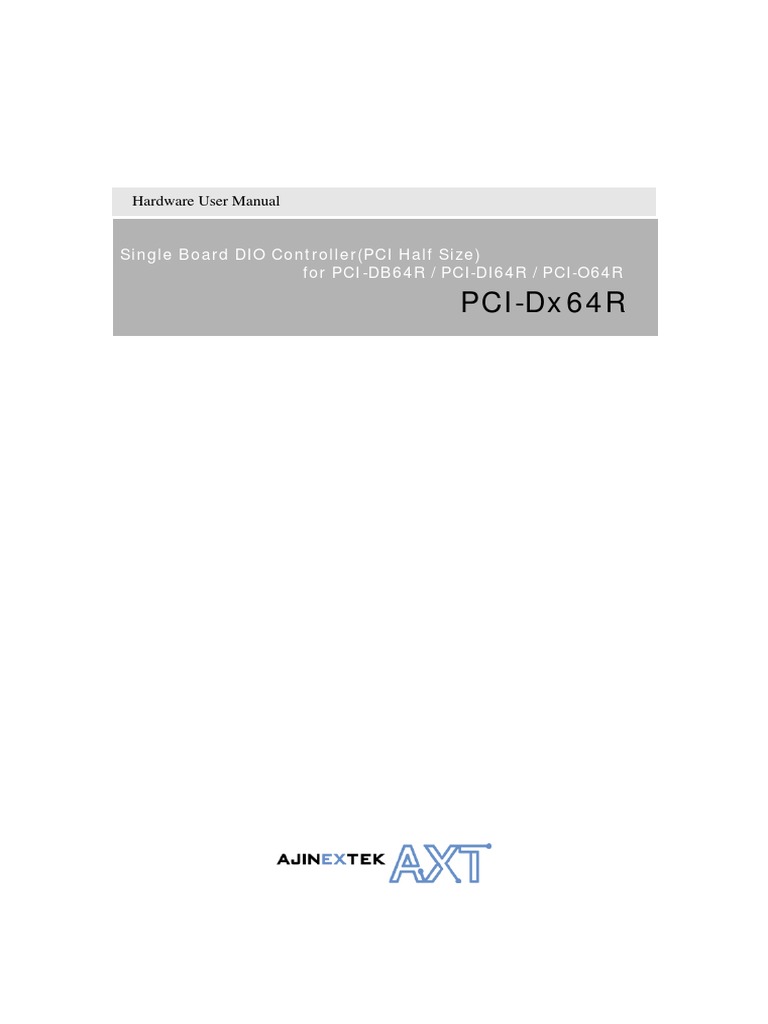 PCI-Dx64R: Hardware User Manual | PDF