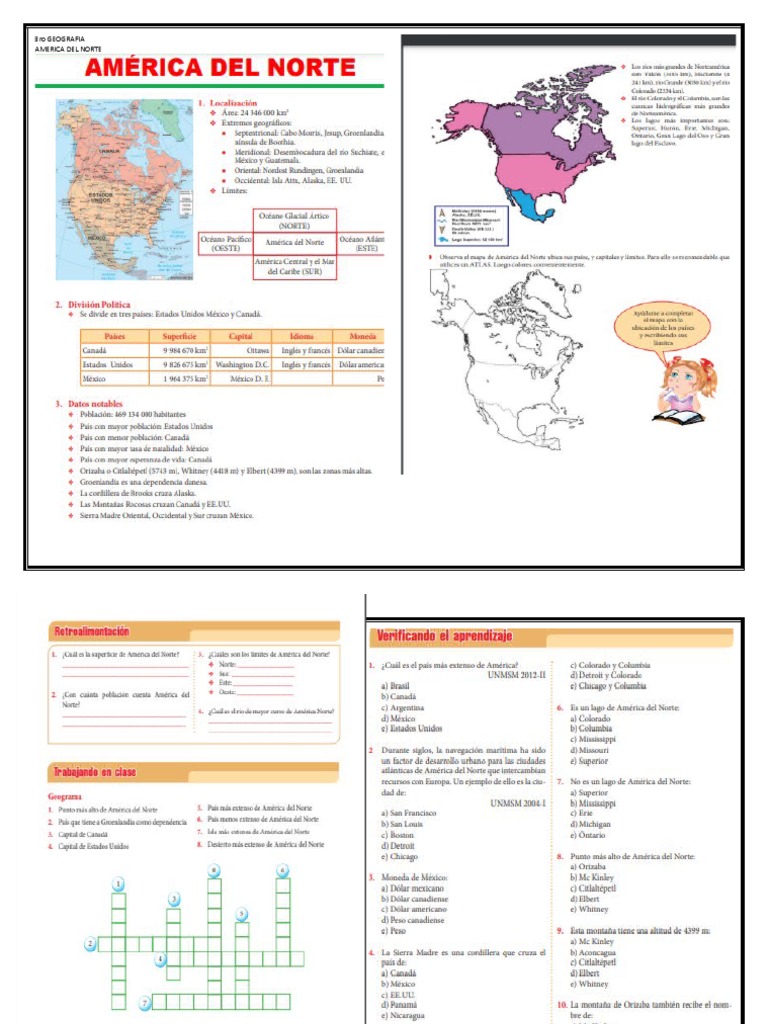 3ro GEOGRAFIA - AMERICA DEL NORTE | PDF