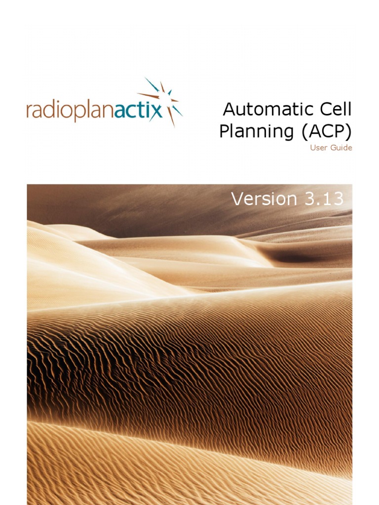 Actix Radioplan ACP Guide 3 13 | PDF | Mathematical Optimization | 3 G