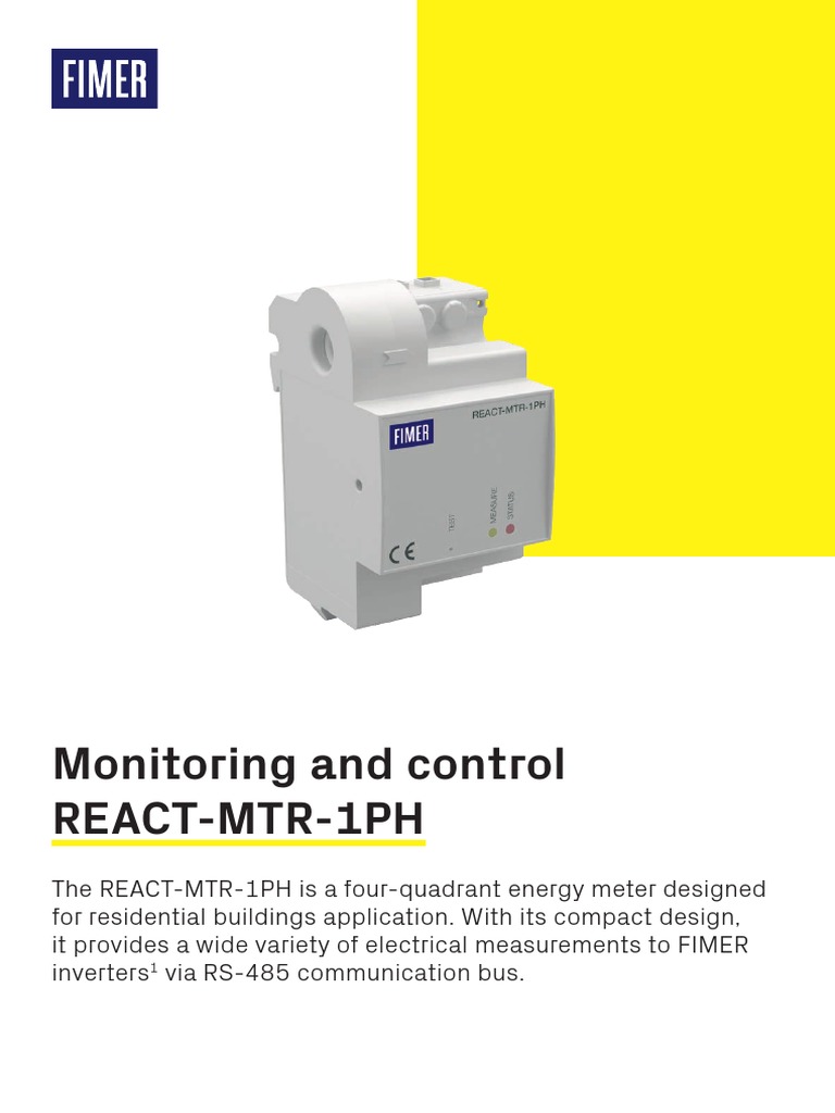 FIMER REACT-MTR-1PH EN Rev B | PDF