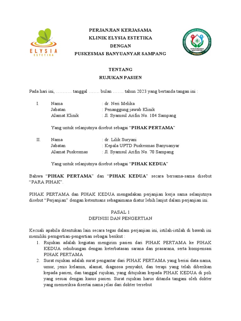 Mou Klinik Dan Pkm Pdf