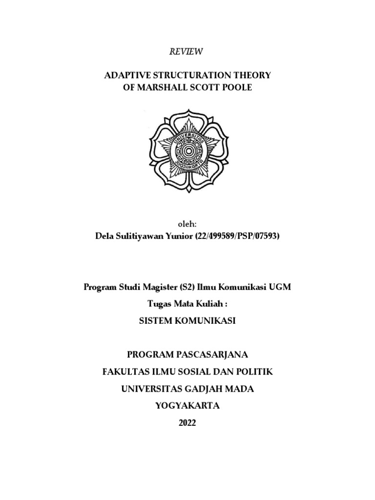 Dela Sulistiyawan Yunior - Resume - Sistem Komunikasi - Adaptive Structuration Theory - Poole | PDF