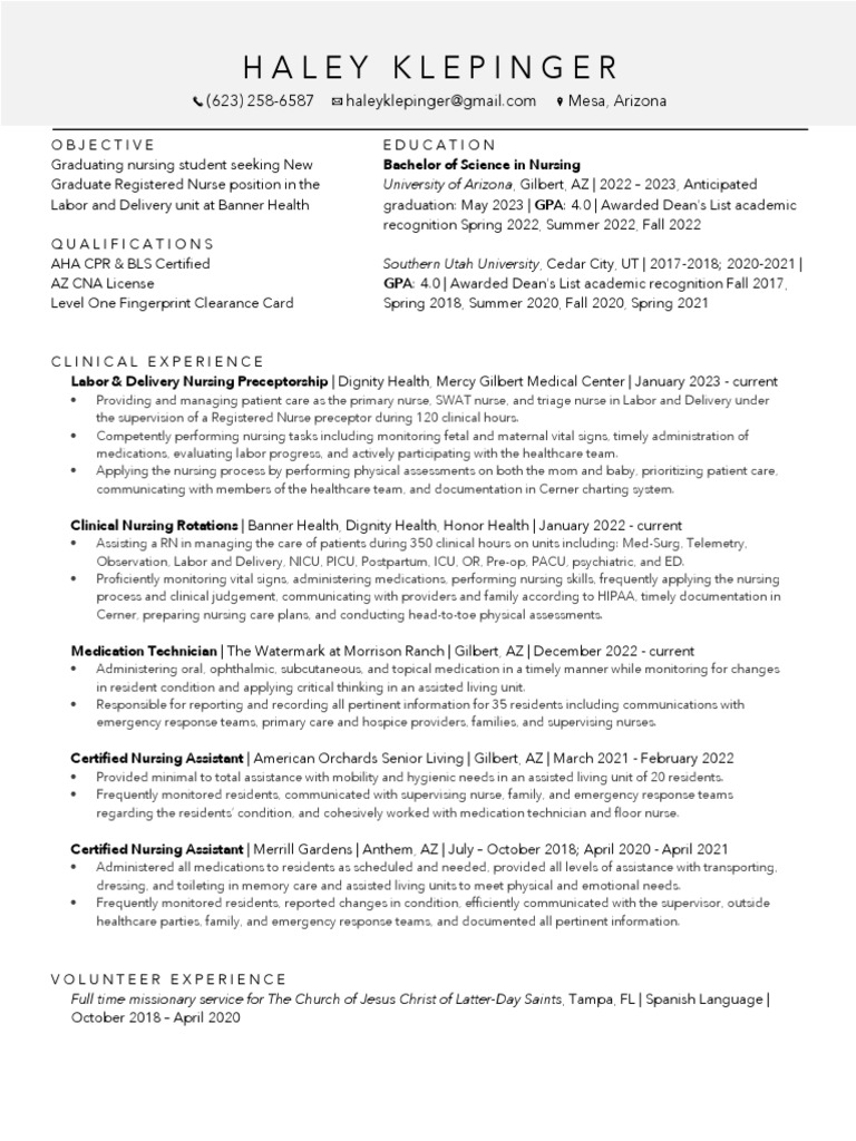 478 Resume Final | PDF | Nursing | Childbirth
