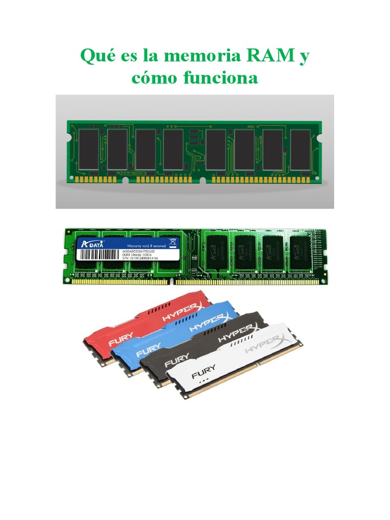 Qué es la memoria RAM y cómo funciona | PDF | Memoria de acceso aleatorio | Almacenamiento de ...