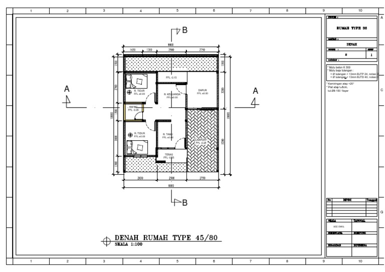 denah type 45 2 | PDF