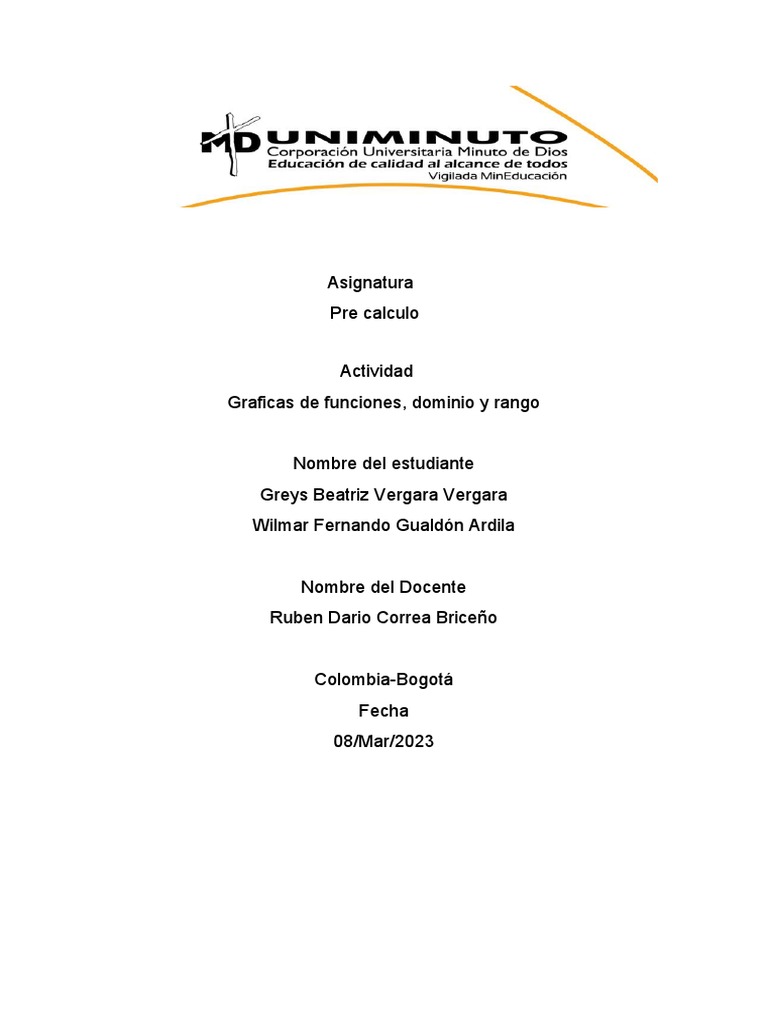 Pre Calculo Actividad #6 | PDF