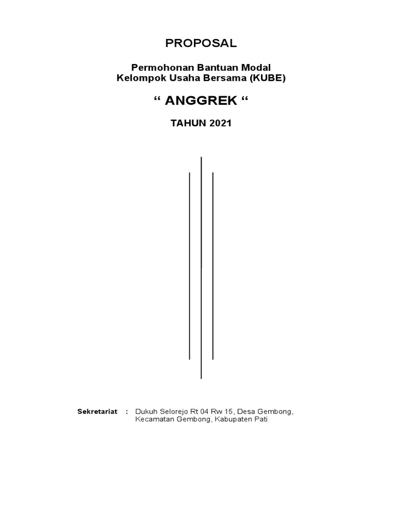 Proposal Bantuan Modal KUBE 2021 | PDF