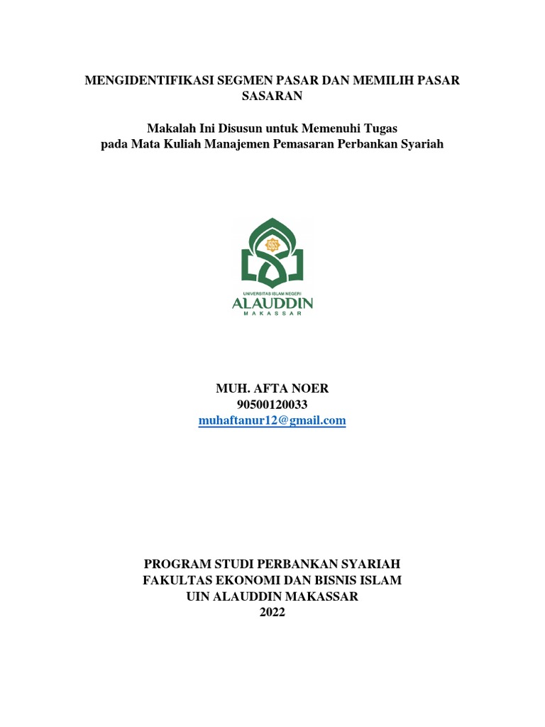 Identifikasi Segmen Pasar Sasaran | PDF | Bisnis
