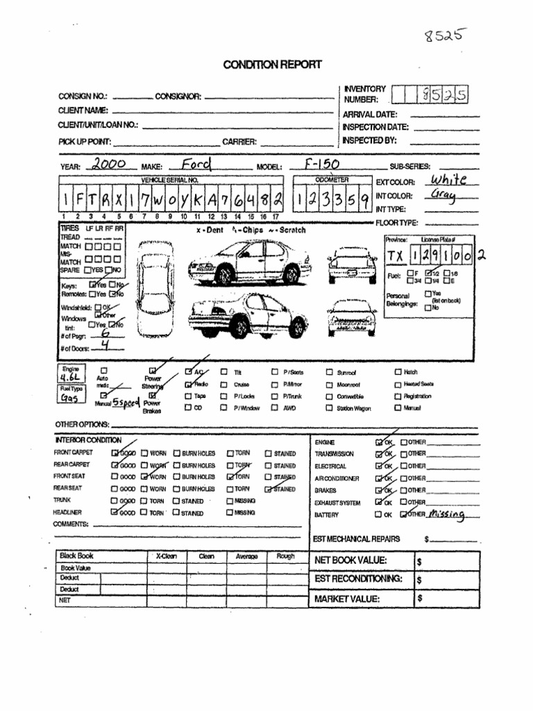 Vehicle Condition Report | PDF