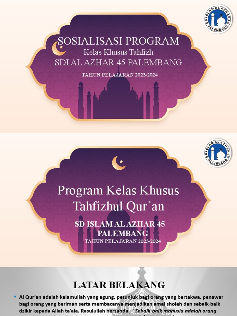 Kelas Khusus Tahfizh SDI Al Azhar 45 | PDF