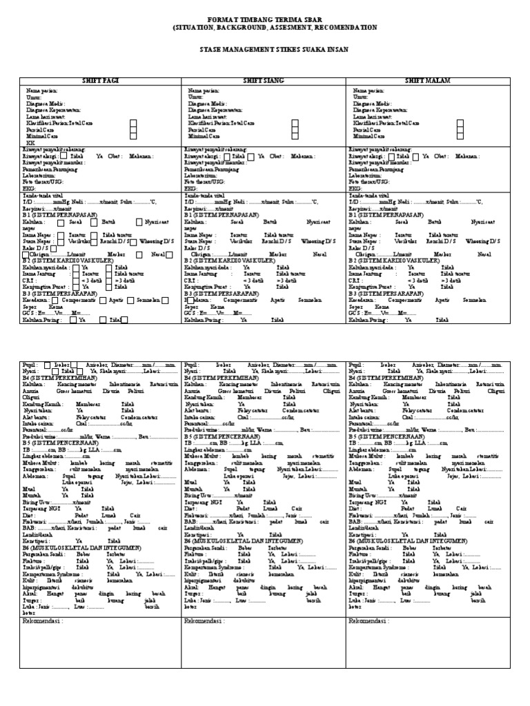 Format Timbang Terima S-Bar | PDF
