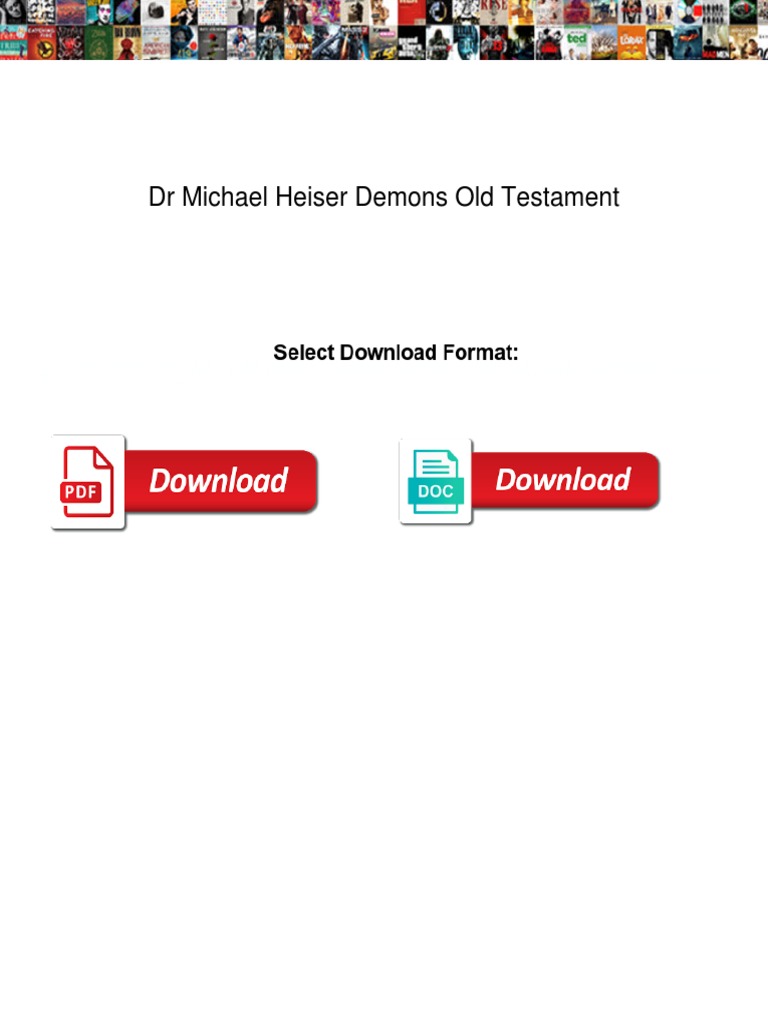 Dr Michael Heiser Demons Old Testament Pdf Demons Bible