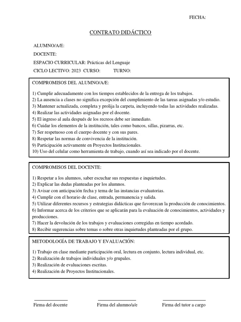 Contrato didáctico | PDF