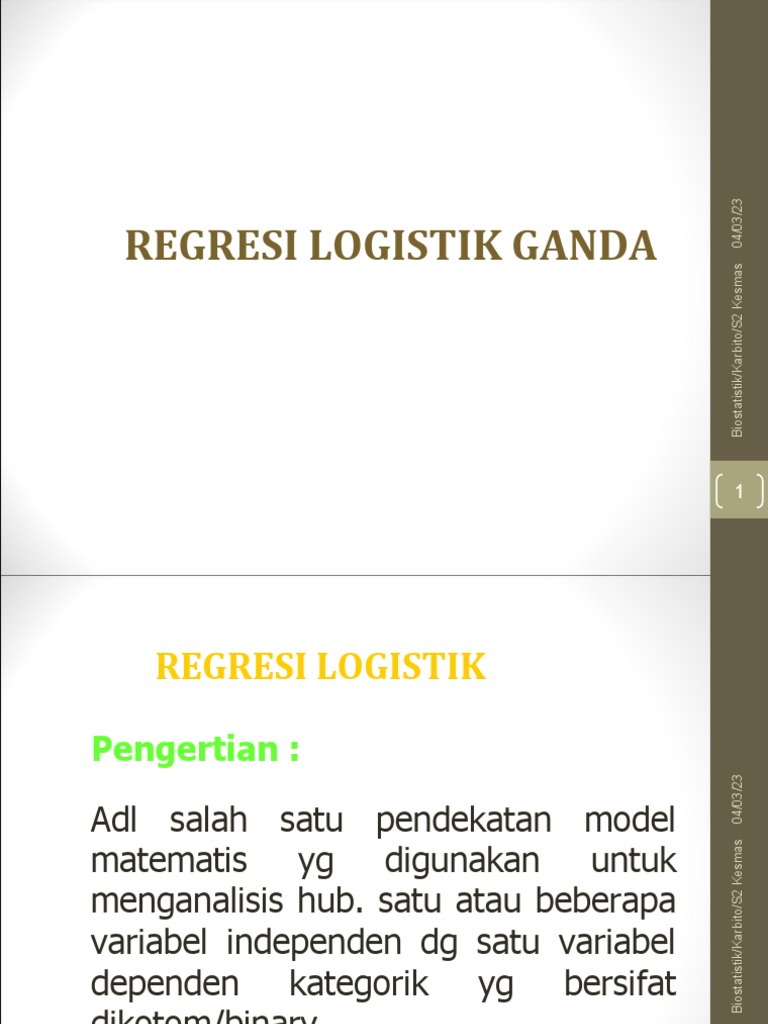 Analisis Regresi Logistik Ganda | PDF