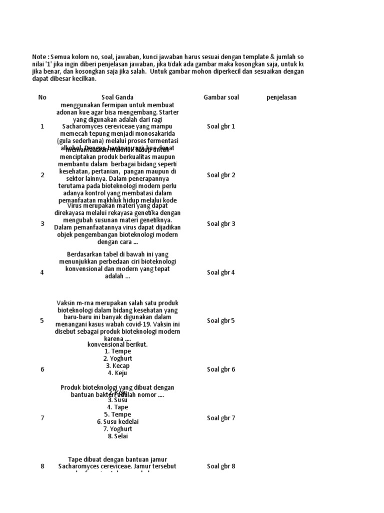 Template Soal AKM | PDF