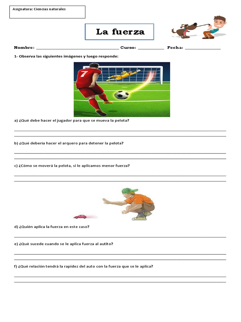 Guía La Fuerza 4° Basico | PDF | Fuerza