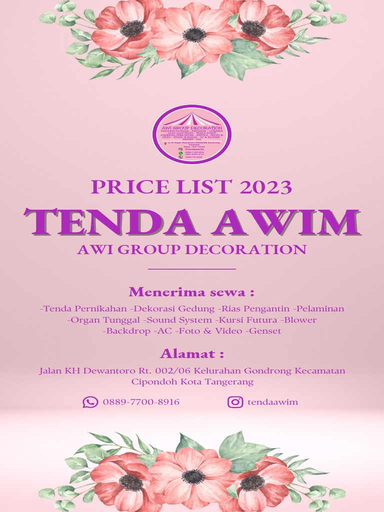 Price List Tenda | PDF
