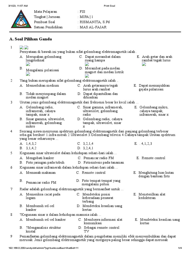 A. Soal Pilihan Ganda | PDF